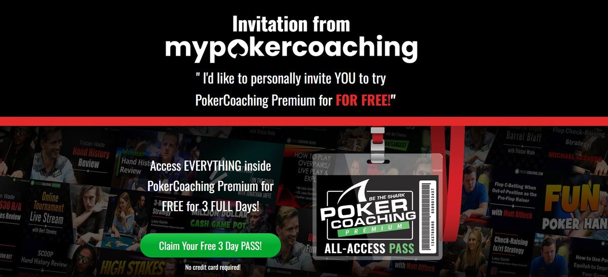 Pokercoaching Free Trial Promo - Landing Page